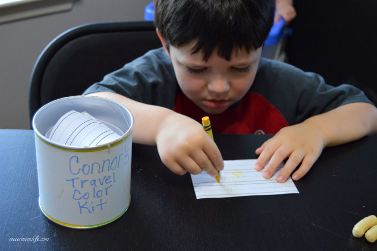 DIY Snack Container Travel Coloring Kits - Soccer Mom Life